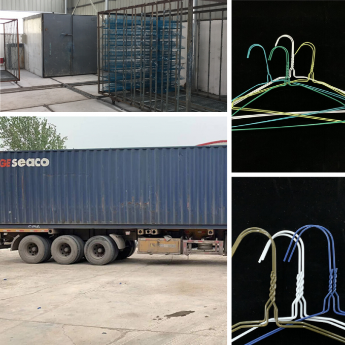 Powder Coated Laundry Wire Hanger 16 Inch / 40cm Hanger Size Stable ...